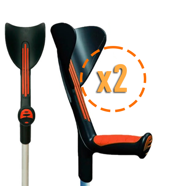 Stampelle Ortopedici Ergonomici Rossi | Pacco da 2 unità